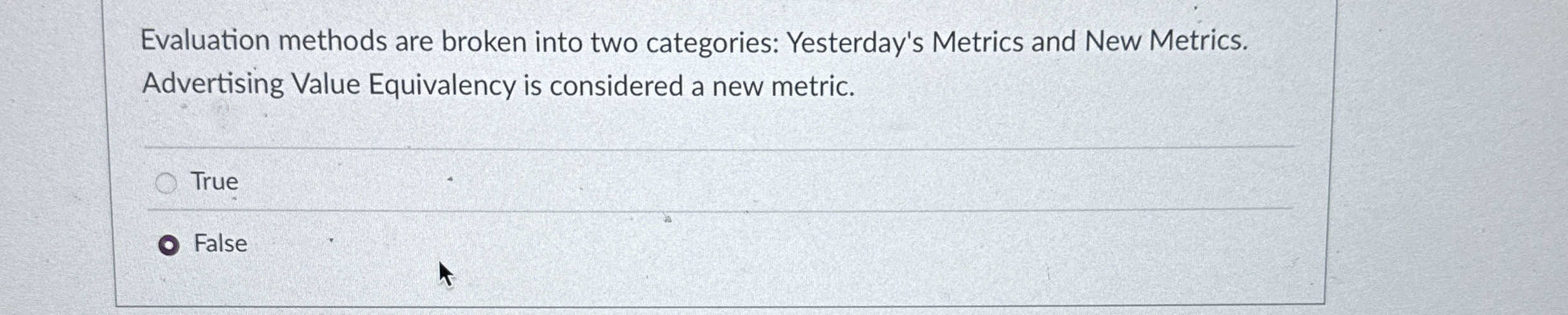 Solved Evaluation methods are broken into two categories: | Chegg.com