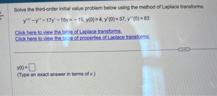 Solved Solve the third-order initial value problem below | Chegg.com