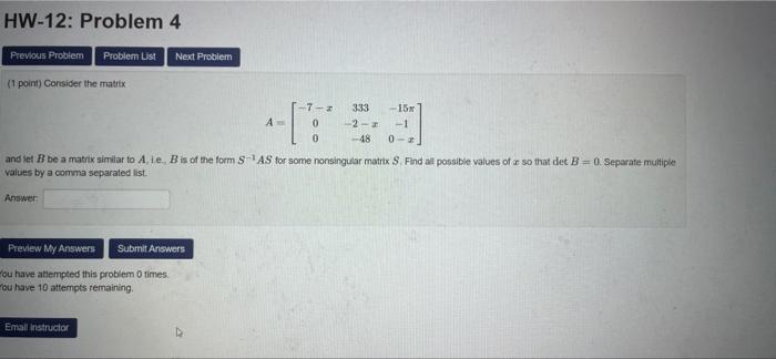Solved HW-12: Problem 4 Previous Problem Problem List Next | Chegg.com
