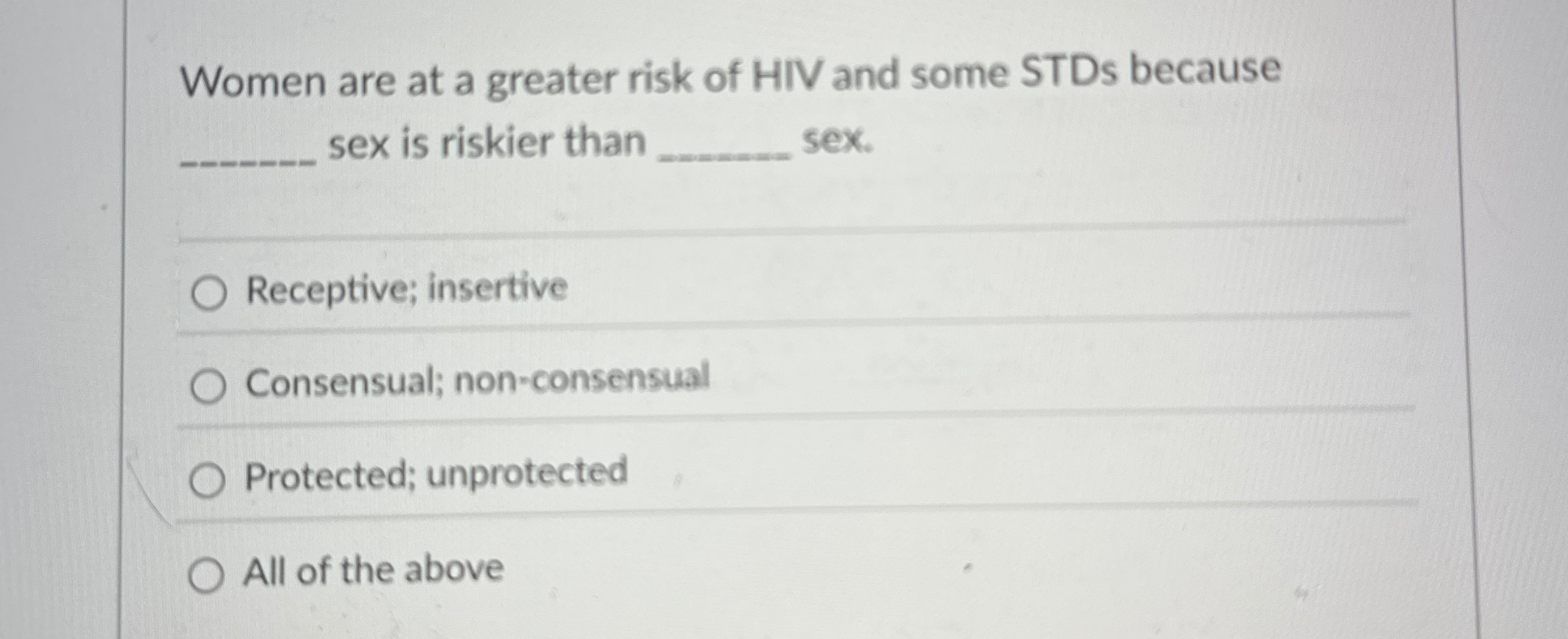 High Quality SOLUTION Women are at a greater risk of HIV and some STDs ...