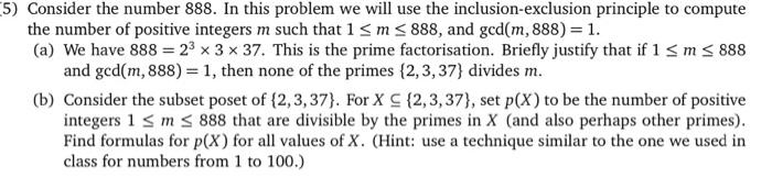 5) Consider the number 888. In this problem we will | Chegg.com