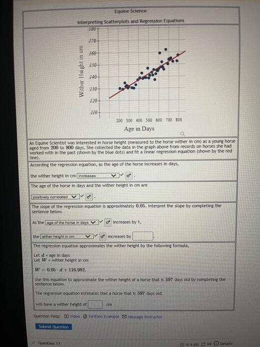 Solved An Equine Scientist was interested in horse height | Chegg.com