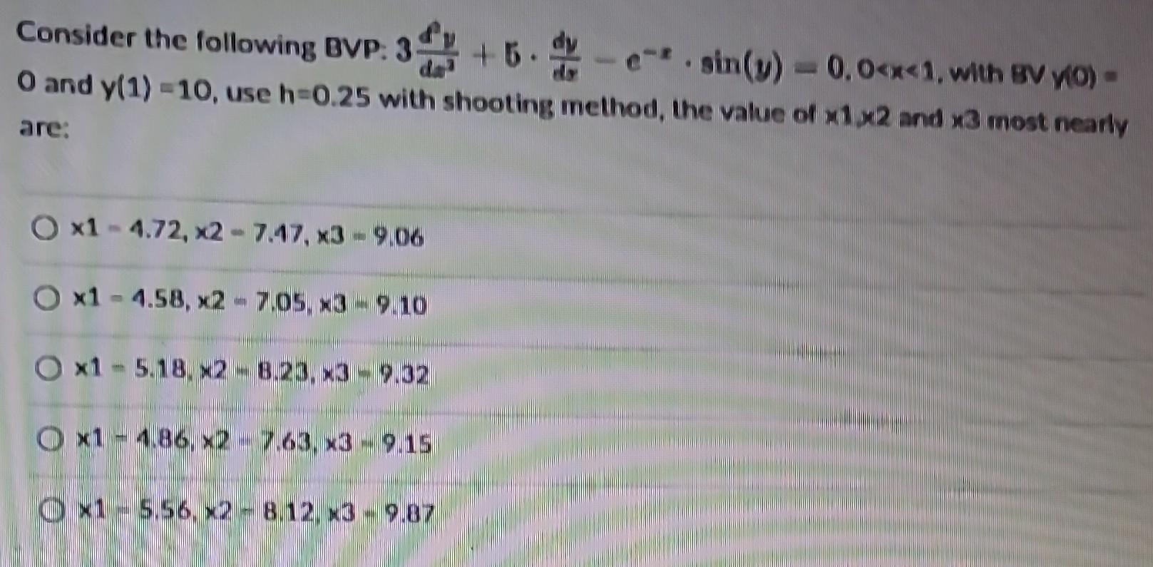 Solved Consider the following BVP: | Chegg.com