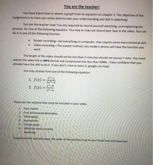 Solved You are the teacher! You have learnt how to sketch a | Chegg.com