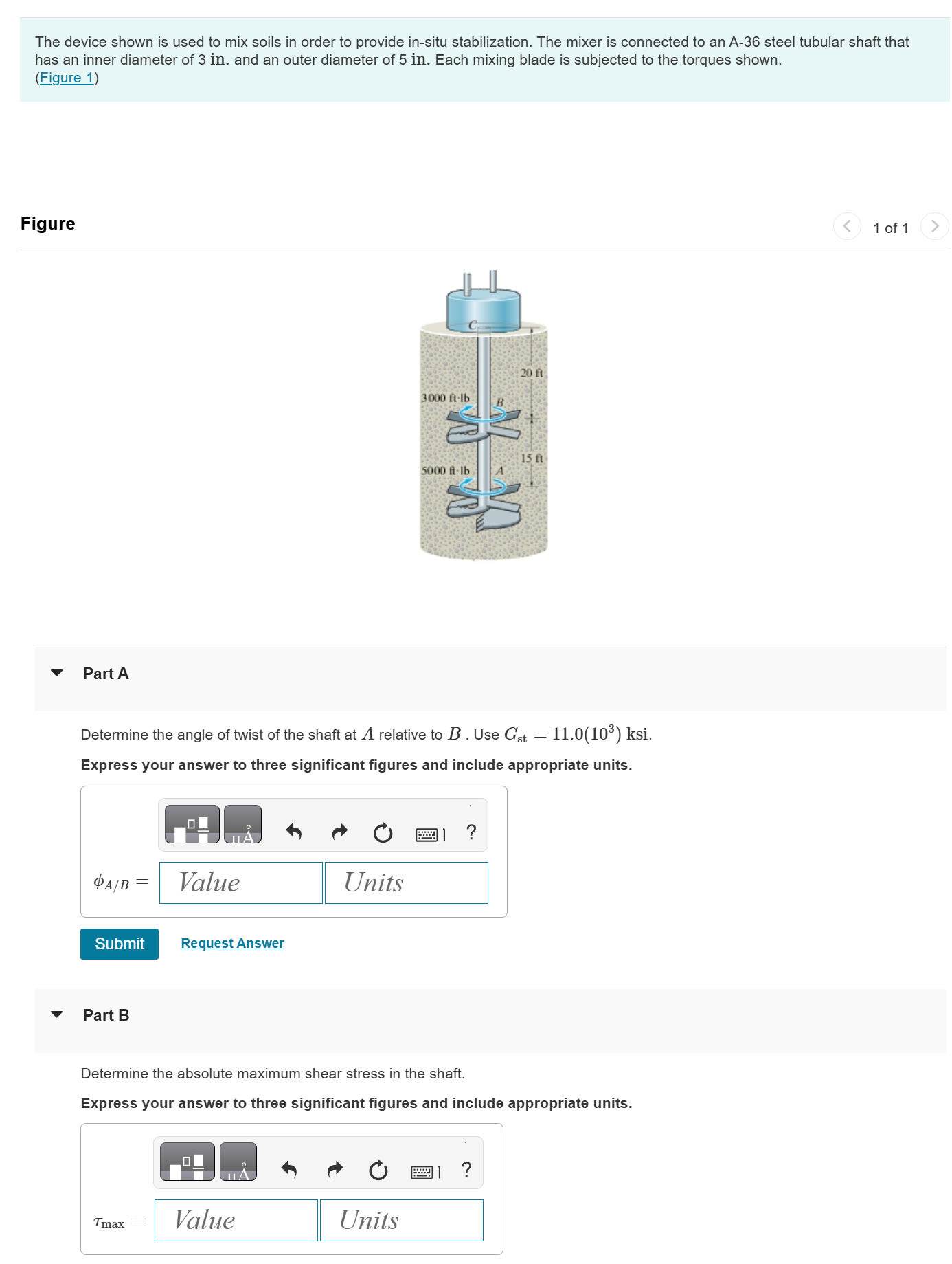 Solved has an inner diameter of 3 ﻿in . ﻿and an outer | Chegg.com