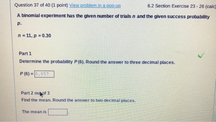 Solved Question 32 of 40 (1 point) View problem in a pop-up | Chegg.com