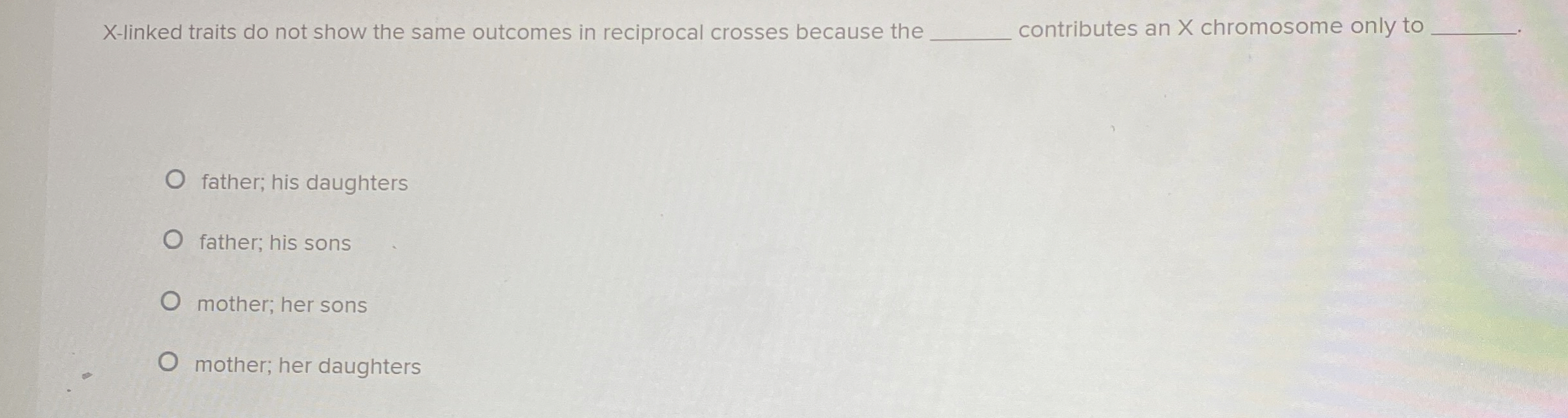 Solved X-linked traits do not show the same outcomes in | Chegg.com