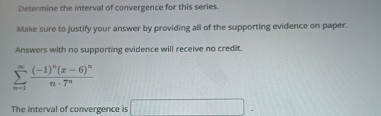 Solved Determine the interval of convergence for this | Chegg.com
