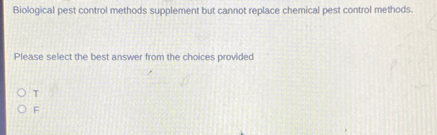 Solved Biological pest control methods supplement but cannot | Chegg.com