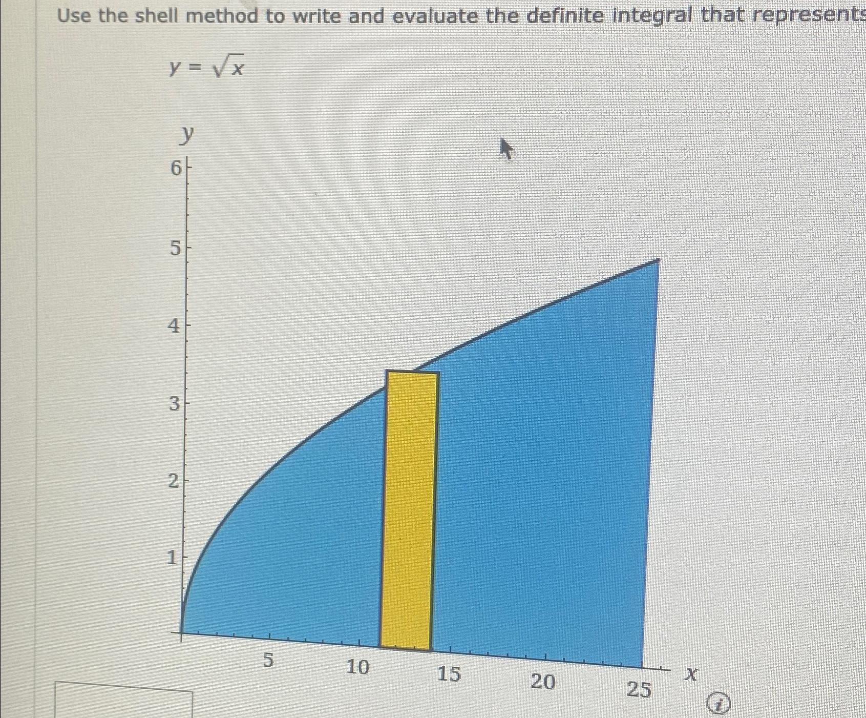 Solved Use the shell method to write and evaluate the | Chegg.com