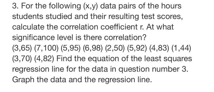 Solved 5. What test score does your equation predict for a | Chegg.com