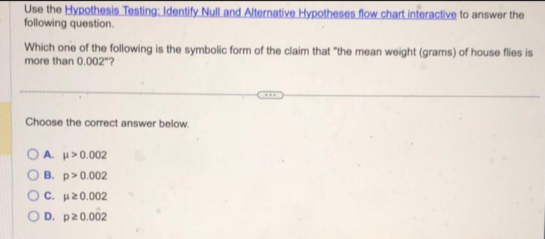 Solved Use the Hypothesis Testing: Identify Null and | Chegg.com