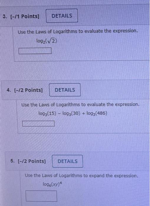 Solved Use the Laws of Logarithms to evaluate the | Chegg.com