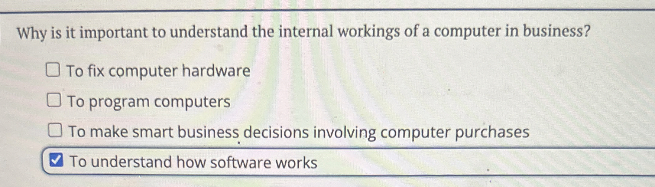 Solved Why is it important to understand the internal | Chegg.com