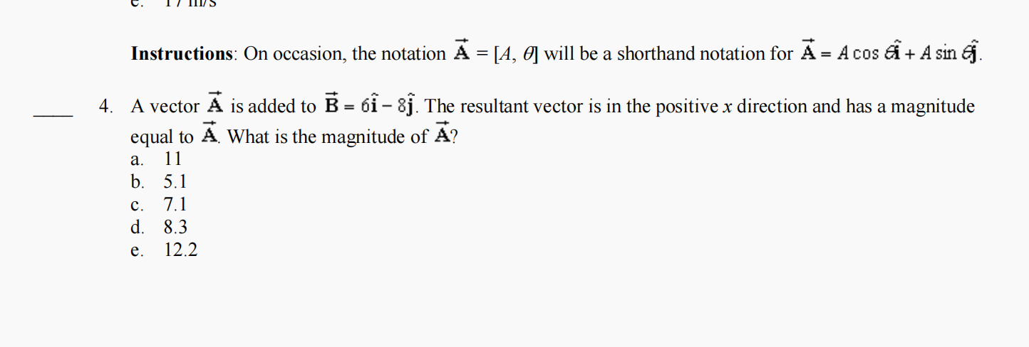 Solved Instructions: On occasion, the notation vec(A)=[A,θ] | Chegg.com