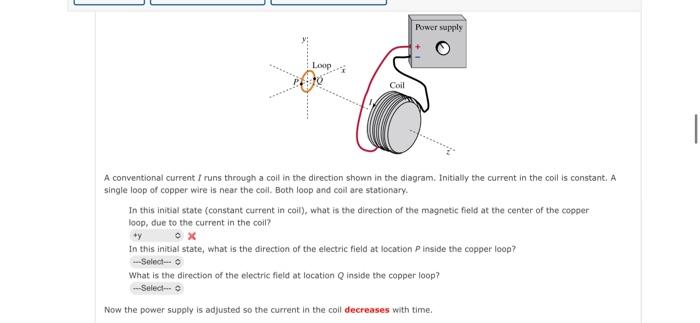Solved A conventional current I runs through a coil in the | Chegg.com