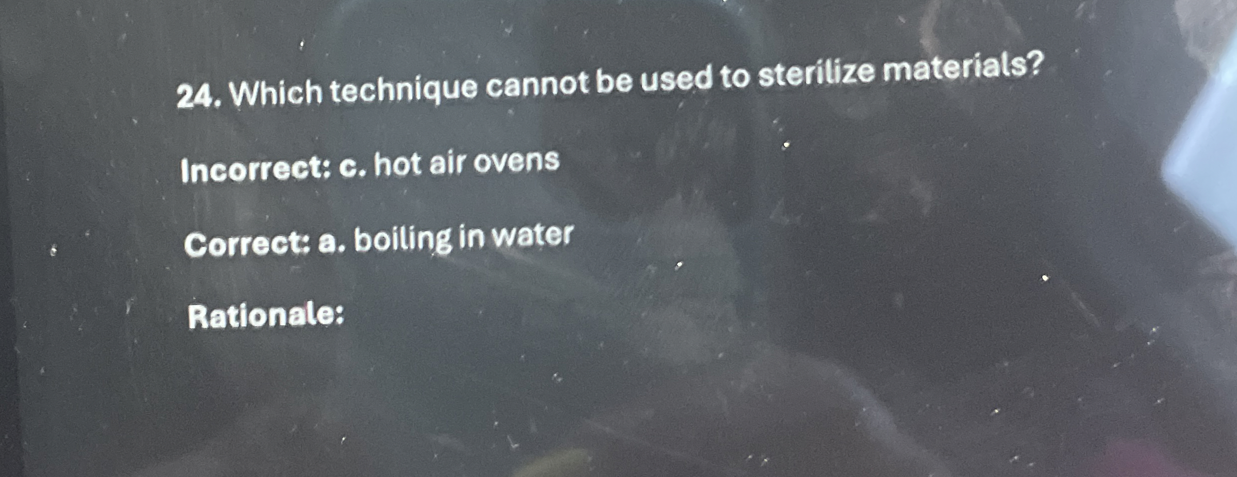 Solved Which technique cannot be used to sterilize | Chegg.com