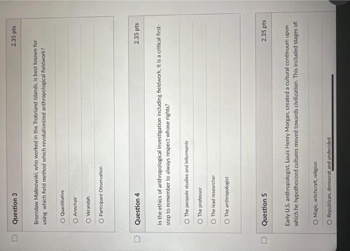 Bronislaw Malinowski, who worked in the Trobriand | Chegg.com