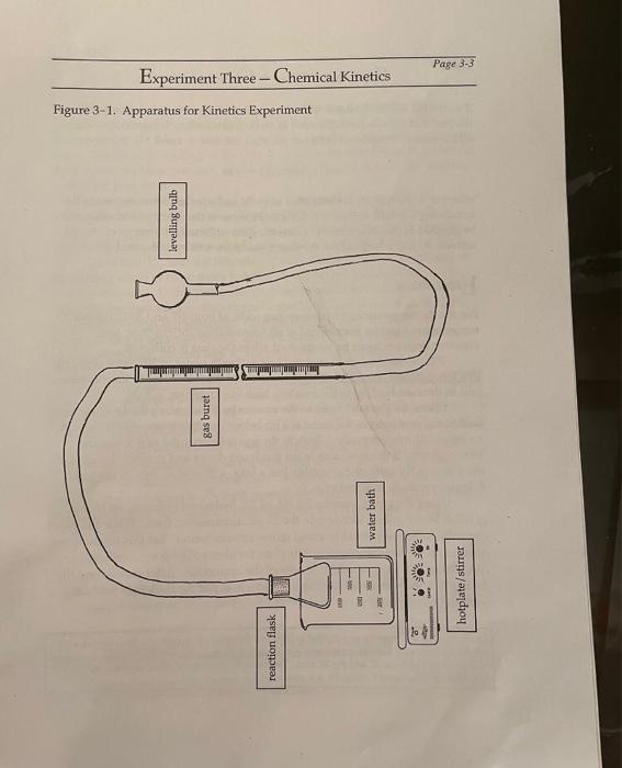 Page 3-2 Experiment Three - Chemical Kinetics | Chegg.com