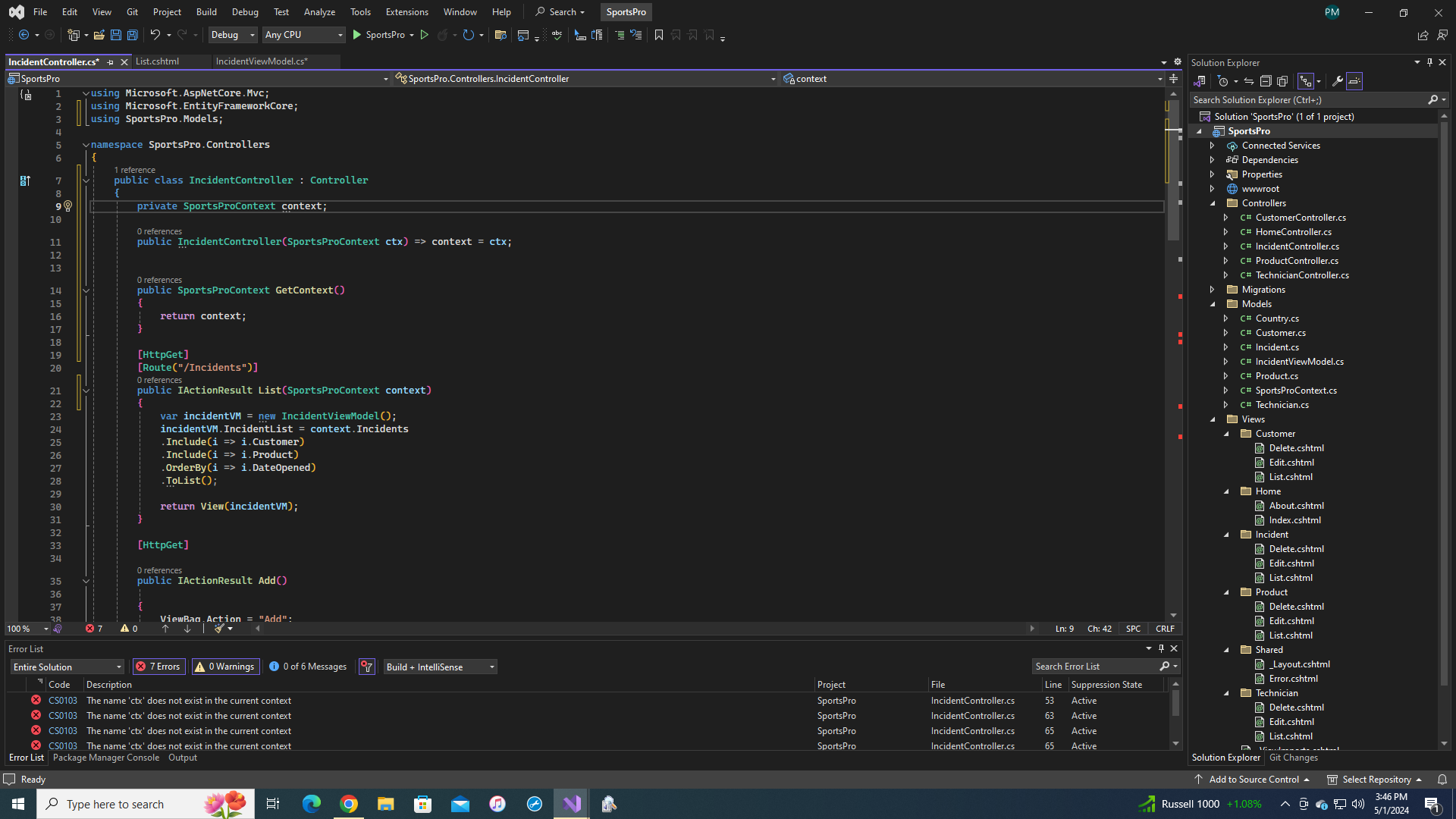 Solved For assignment 8-2 ﻿SportsPro app.What I need help | Chegg.com