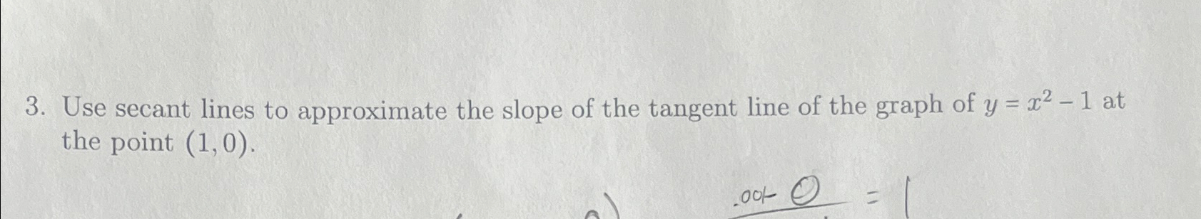 Solved Use secant lines to approximate the slope of the | Chegg.com