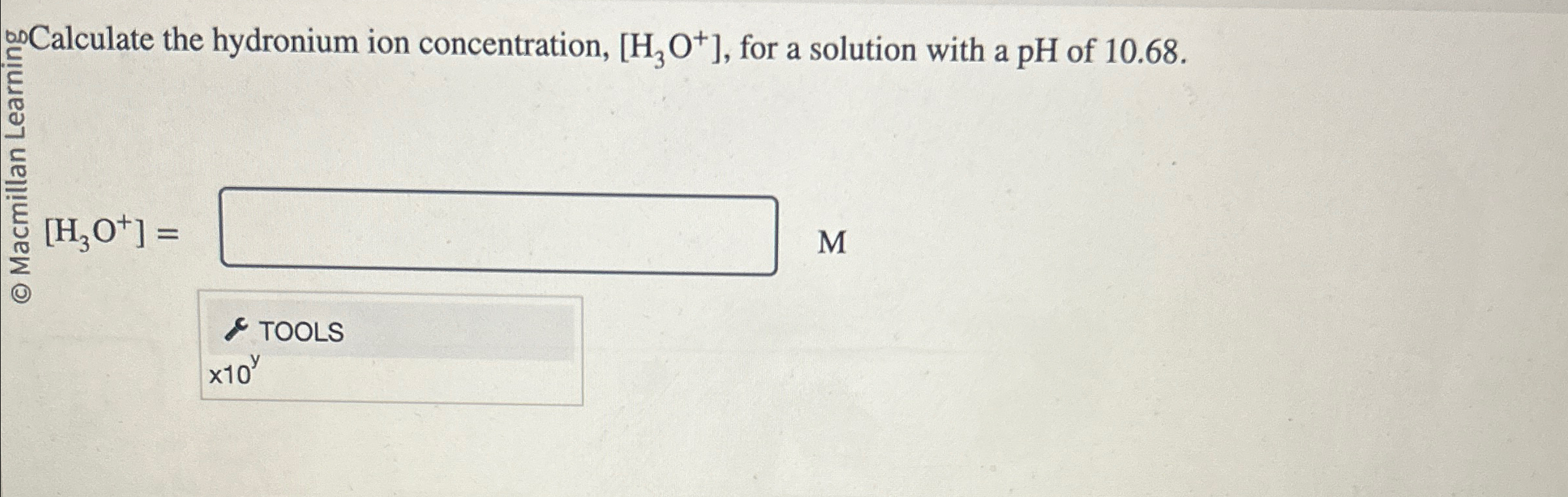Solved ?∞Calculate the hydronium ion concentration, H3O+, | Chegg.com