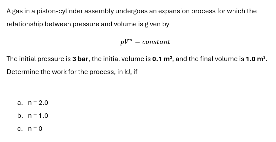 Solved A gas in a piston-cylinder assembly undergoes an | Chegg.com
