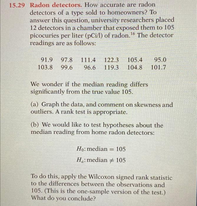 Solved .29 Radon detectors. How accurate are radon detectors | Chegg.com