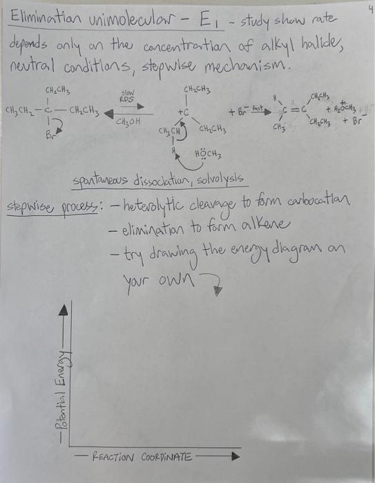 Solved Elimination unimolecular - E1 - study show rate | Chegg.com