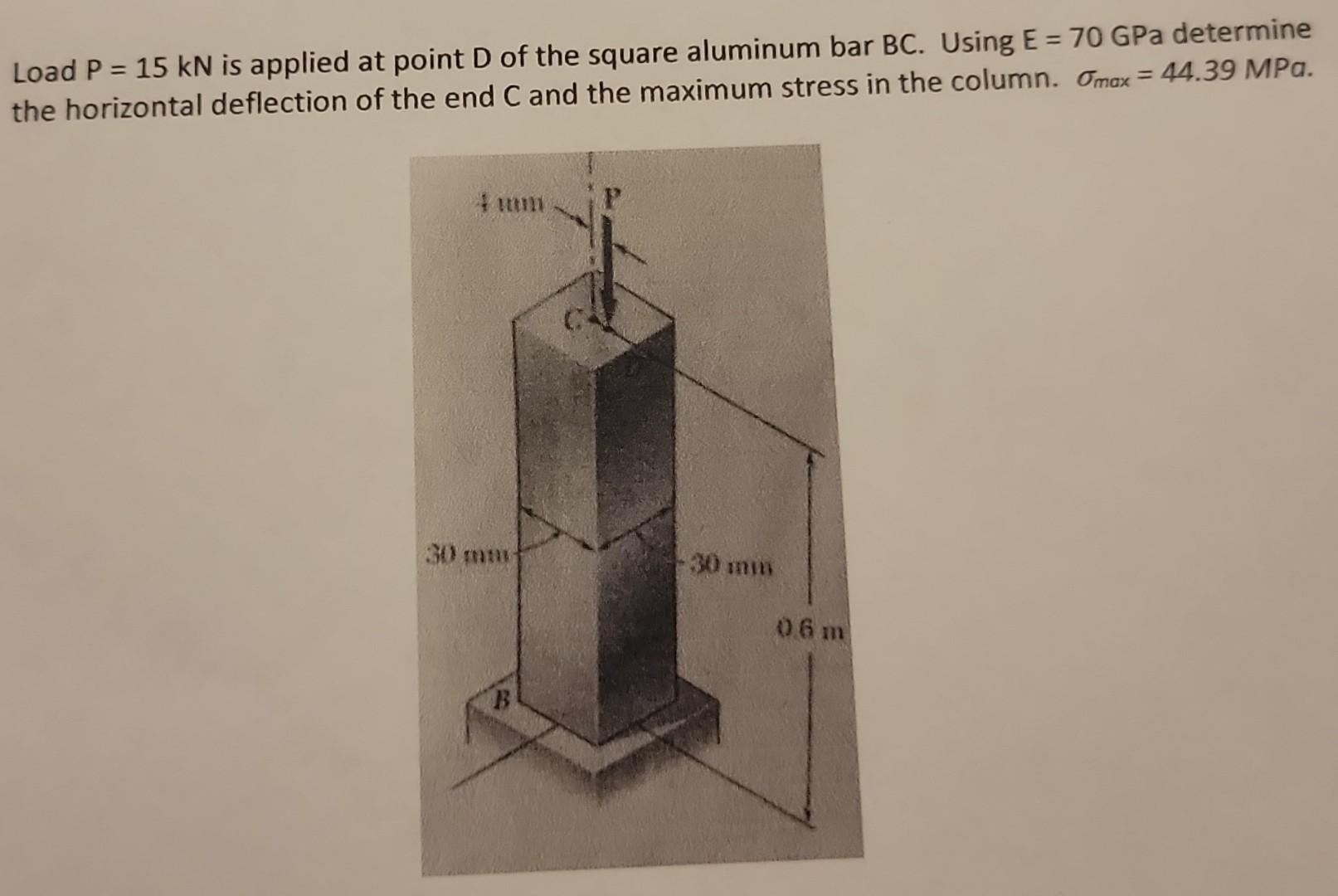 Solved Load P=15kN is applied at point D of the square | Chegg.com