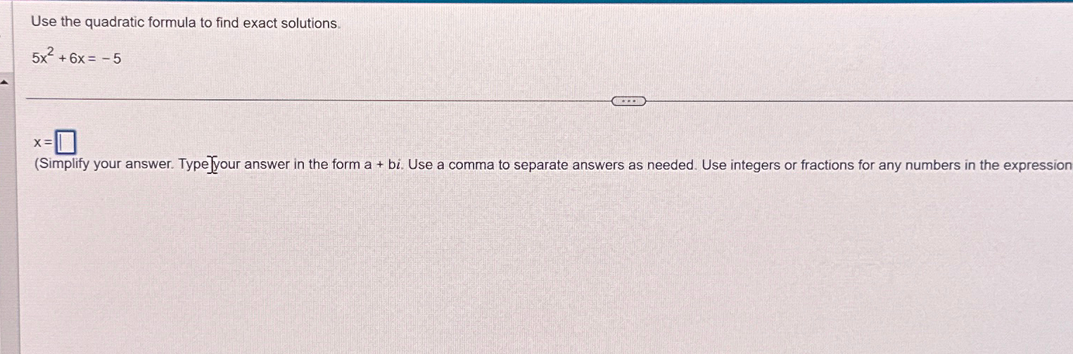 Solved Use the quadratic formula to find exact | Chegg.com
