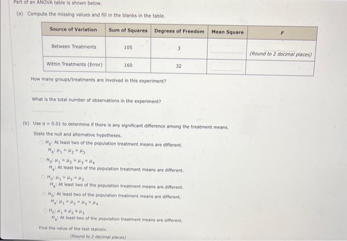 Solved (a) Compute the missing values and fill in the blanks | Chegg.com