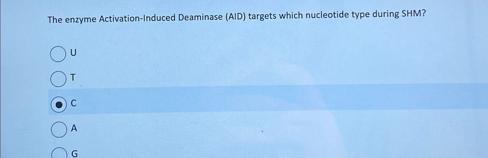 The enzyme Activation-Induced Deaminase (AID) | Chegg.com