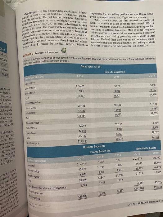 Solved 1. johnson & johnson case (based on text)a. write an | Chegg.com