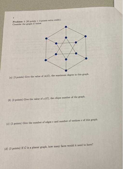 Solved Problem 1 (20 points +3 points extra credit). | Chegg.com Solved Problem 1 (20 points +3 points extra credit). | Chegg.com