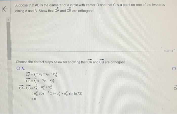 [Solved]: Suppose that ( A B ) is the diameter of a circl