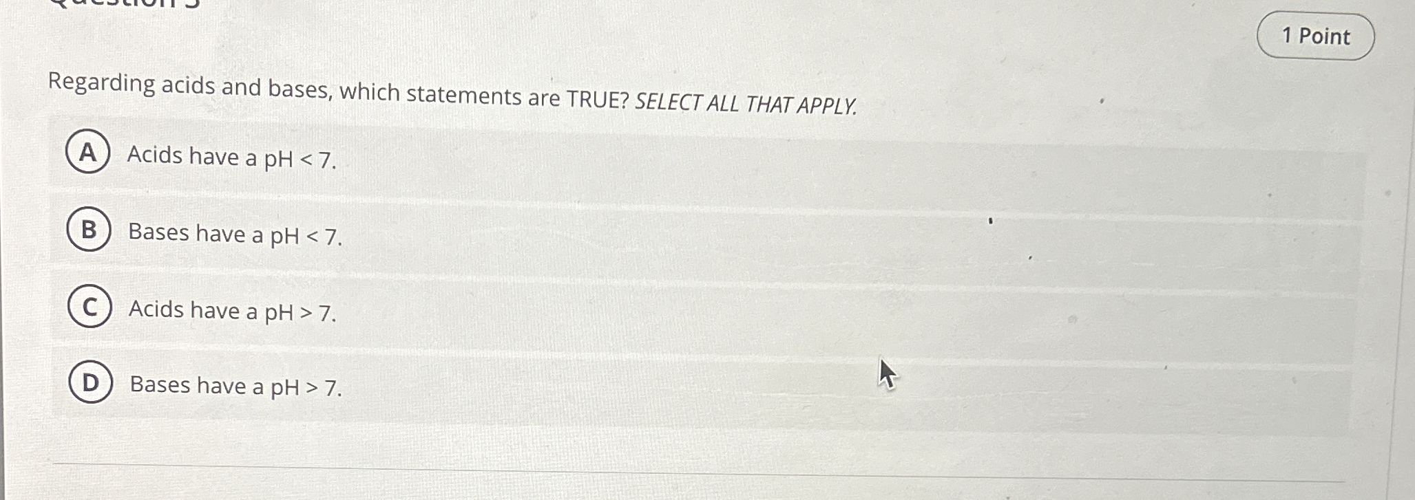 Solved Regarding acids and bases, which statements are TRUE? | Chegg.com