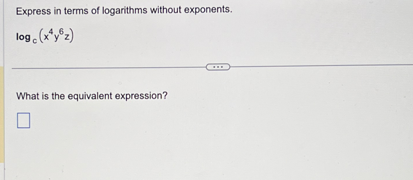 Solved Express in terms of logarithms without | Chegg.com