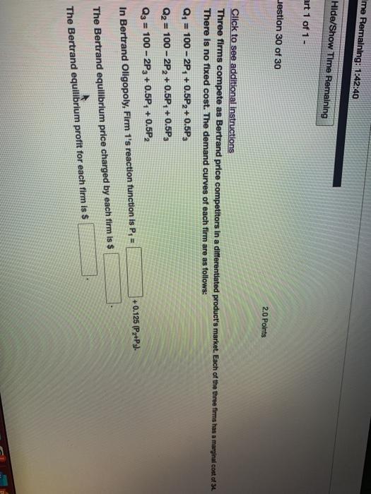 Solved me Remaining: 1:42:40 Hide/Show Time Remaining art 1 | Chegg.com Solved me Remaining: 1:42:40 Hide/Show Time Remaining art 1 | Chegg.com