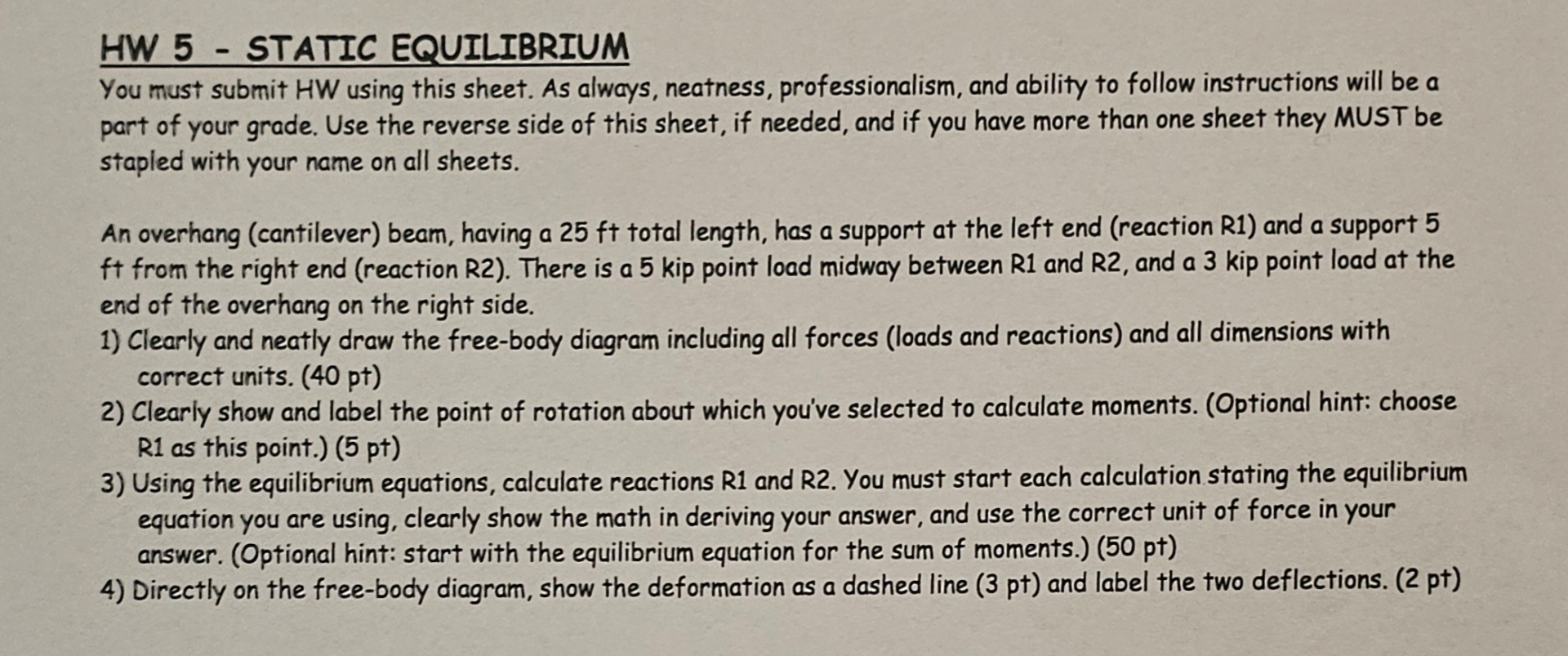 Solved HW 5 - ﻿STATIC EQUILIBRIUMYou must submit HW using | Chegg.com