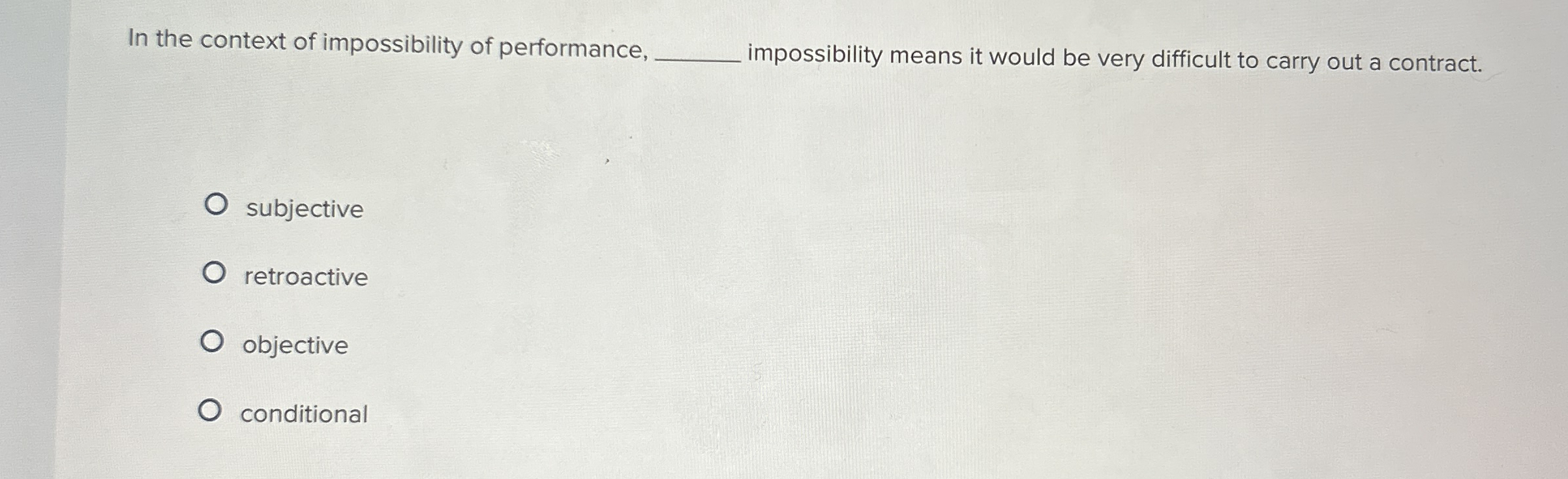 Solved In the context of impossibility of performance, q, | Chegg.com