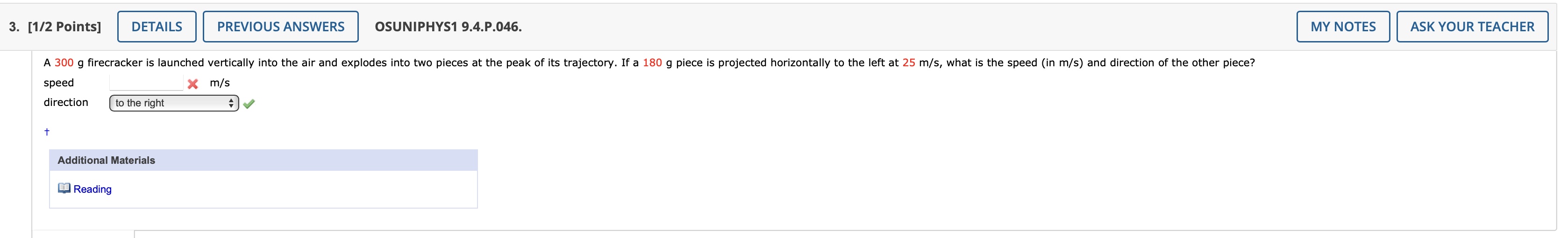 Solved Question 3:)A 300 ﻿g firecracker is launched | Chegg.com