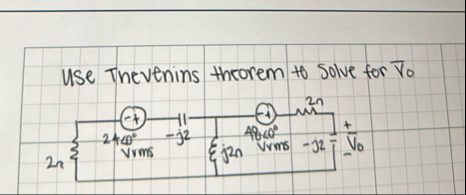 Solved Use Thevenins throrem to Solve for ?bar (V)0Use | Chegg.com