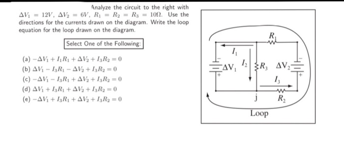 Solved Analyze the circuit to the right with AV = 12V, AV, = | Chegg.com