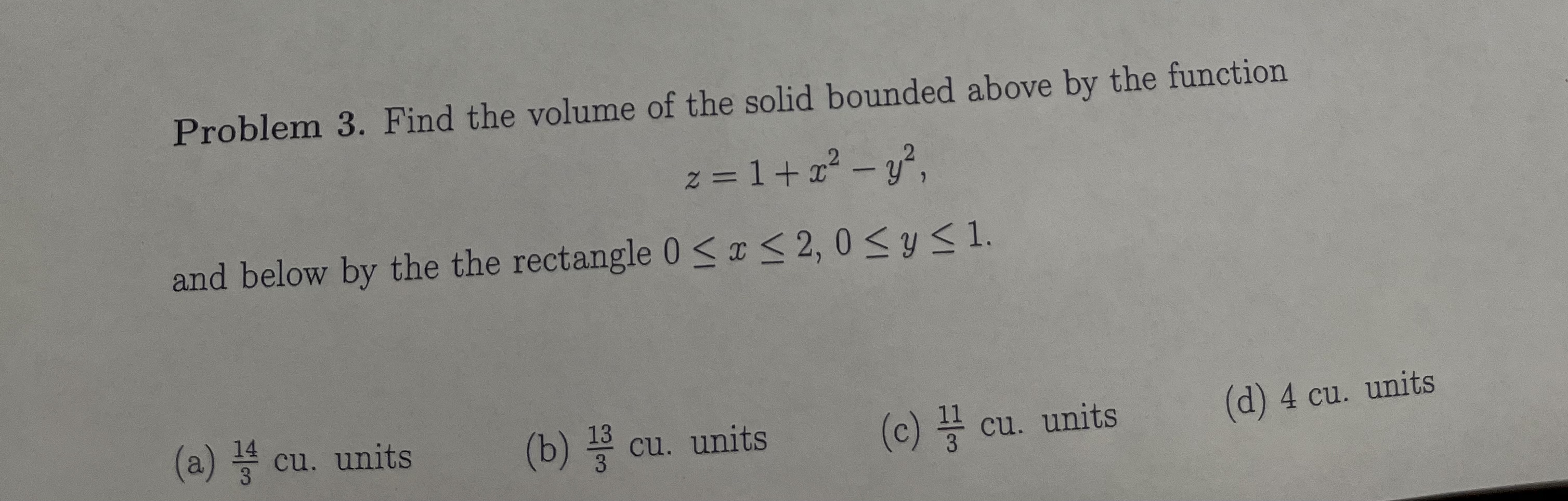 Solved Problem 3. ﻿Find the volume of the solid bounded | Chegg.com