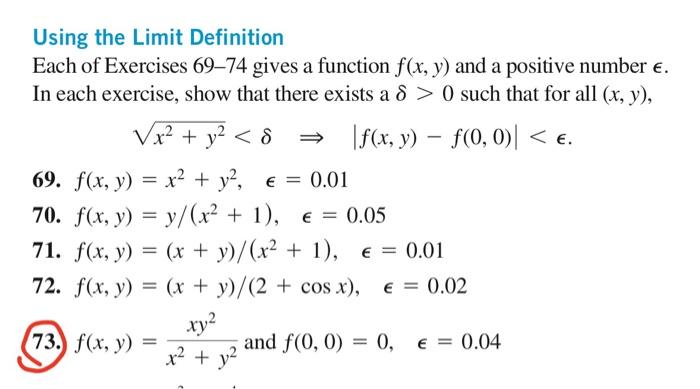 Solved Using the Limit Definition Each of Exercises 69–74 | Chegg.com