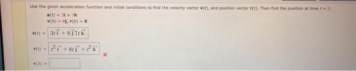Solved Use the given acceleration function and initial | Chegg.com