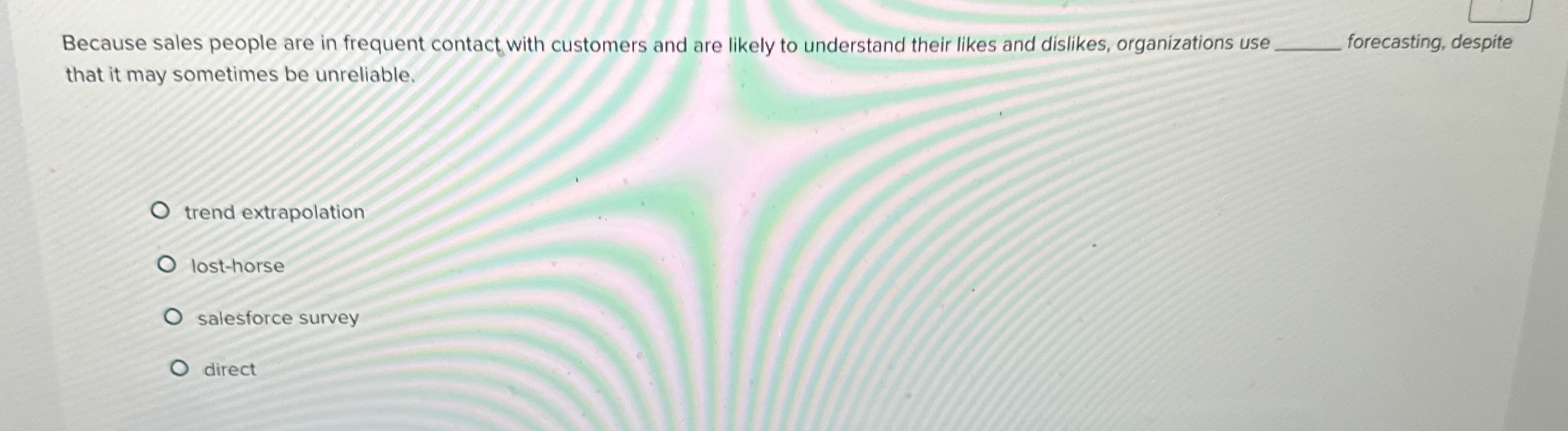 Solved Because sales people are in frequent contact with | Chegg.com