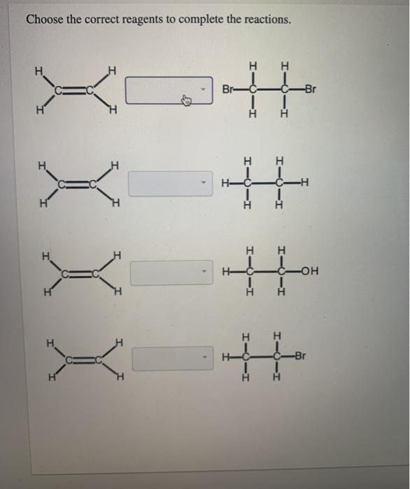 Solved Choose the correct reagents to complete the | Chegg.com
