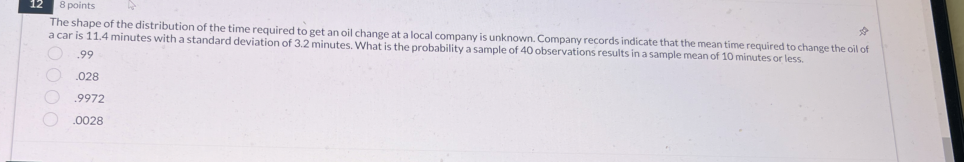 Solved 128 ﻿pointsThe shape of the distribution of the time | Chegg.com